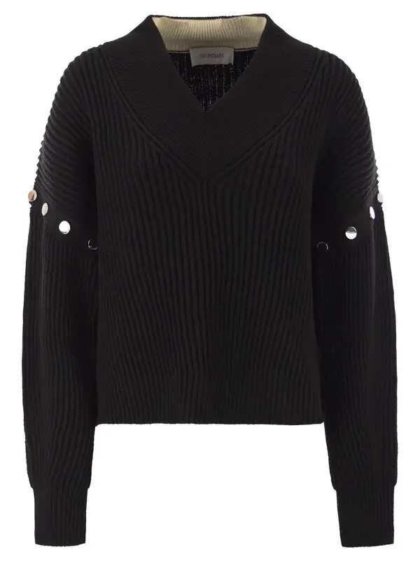 Sportmax Oversized Jumper With Detachable Sleeves - Black