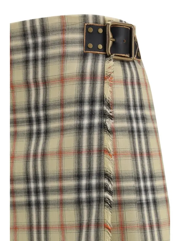 Burberry Check Wool Mini Skirt - Multicolor