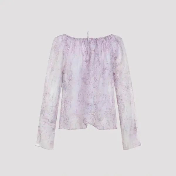 Alberta Ferretti Printed Organza Blouse