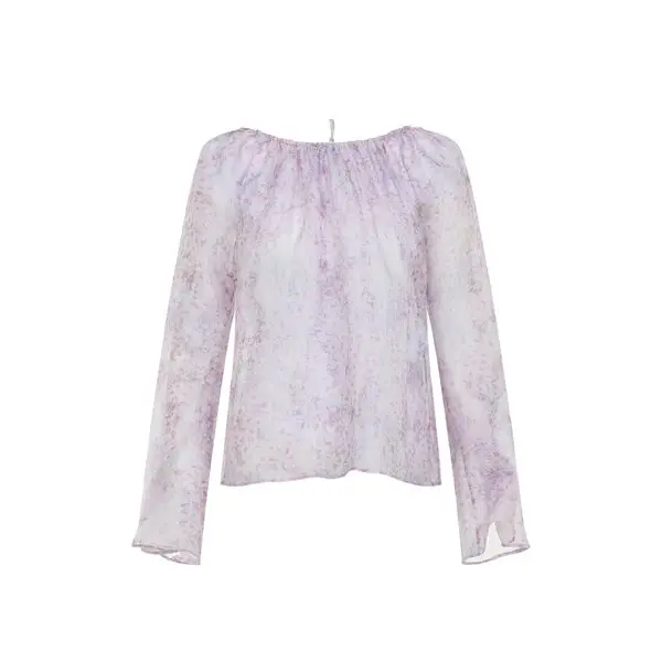 Alberta Ferretti Printed Organza Blouse - Multicolor