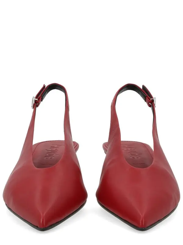 AeydĒ Kitten Heel Slingback Shoes - Red