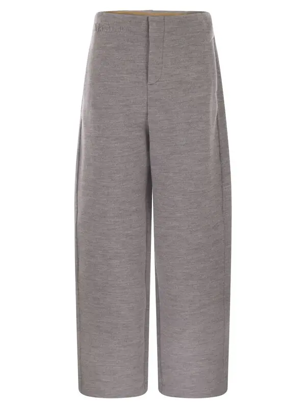 Max Mara Ebrien Double Wool And Cotton Trousers