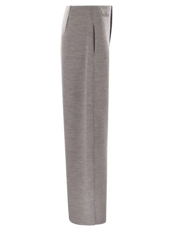Max Mara Ebrien Double Wool And Cotton Trousers