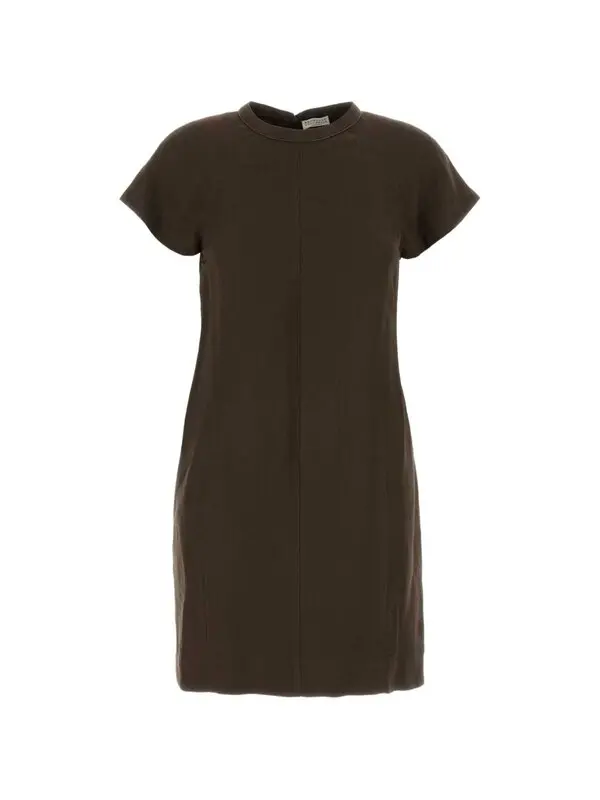 Brunello Cucinelli Linen Blend T-shirt Dress - Multicolor