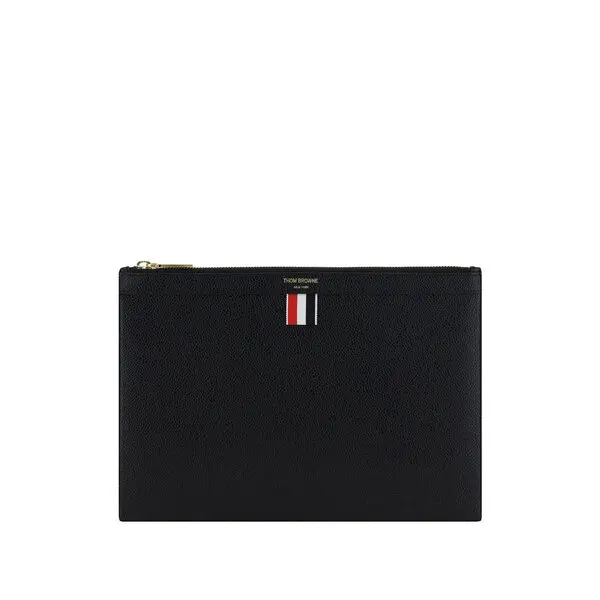 Thom Browne Leather Zip Clutch Bag