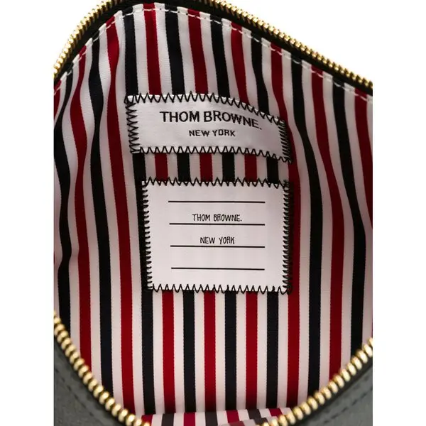Thom Browne Leather Zip Clutch Bag