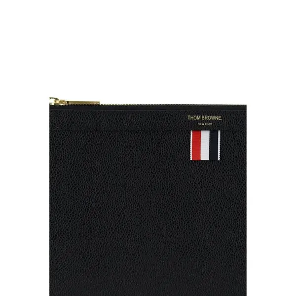 Thom Browne Leather Zip Clutch Bag