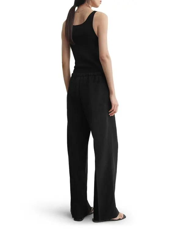 TOTEME Wide-leg Linen Blend Trousers - Black