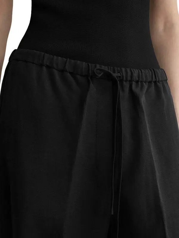 TOTEME Wide-leg Linen Blend Trousers - Black