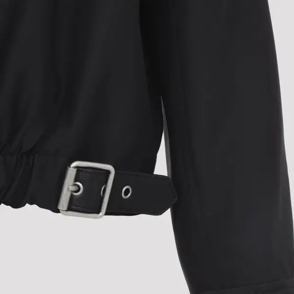 Loewe Belted Jacket In Wool And Silk - Black