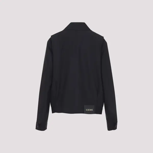 Loewe Belted Jacket In Wool And Silk