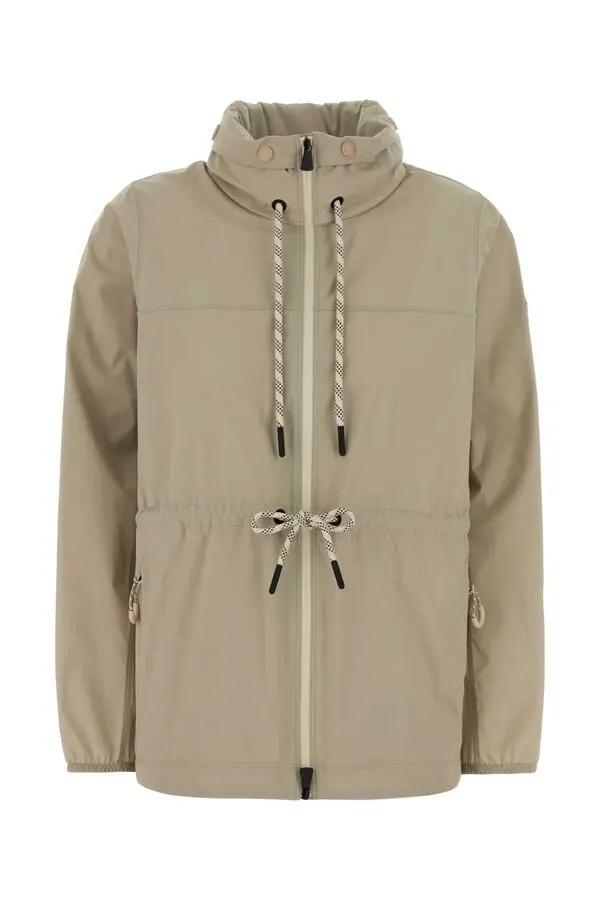 Moncler Cappuccino Stretch Nylon Soulare Windbreaker - Brown