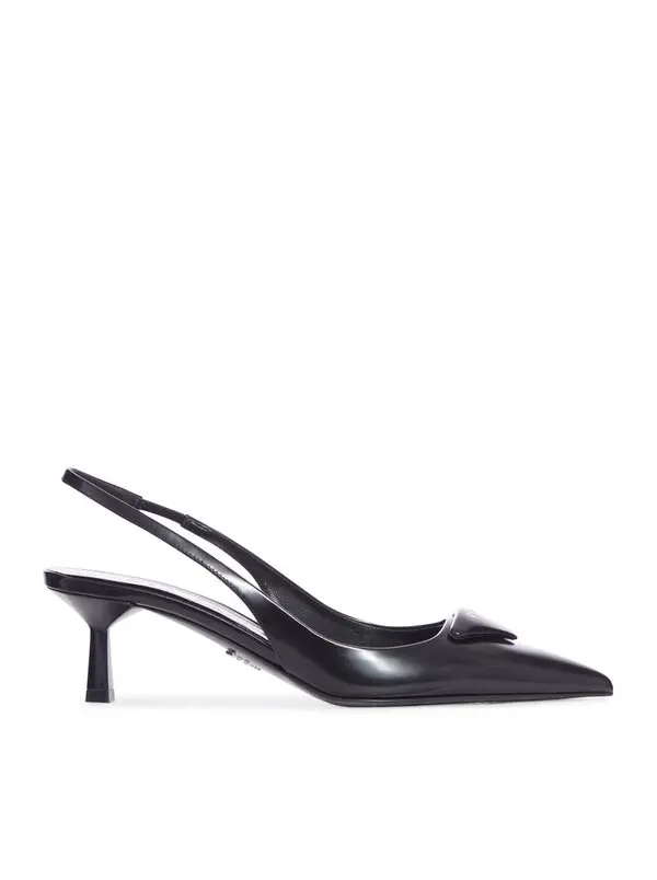Prada Brushed Leather Slingback Décollet