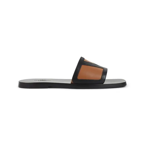 Valentino Garavani Vlogo Leather Flat Sandals
