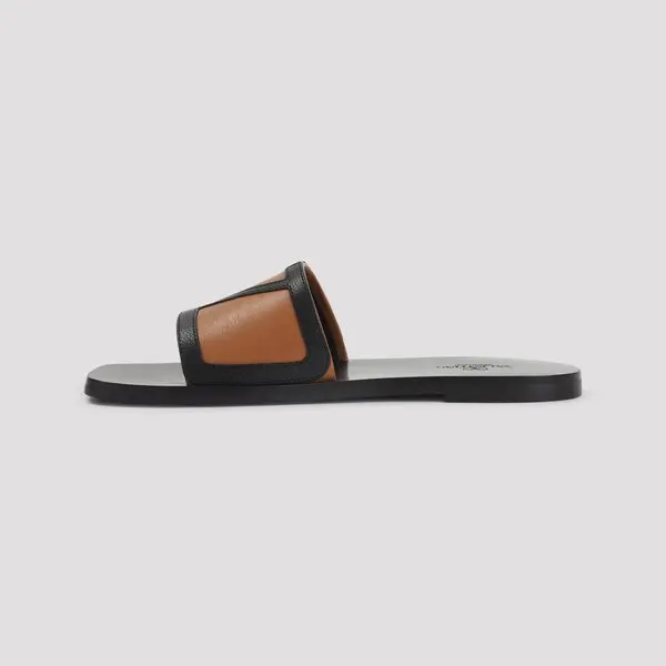 Valentino Garavani Vlogo Leather Flat Sandals