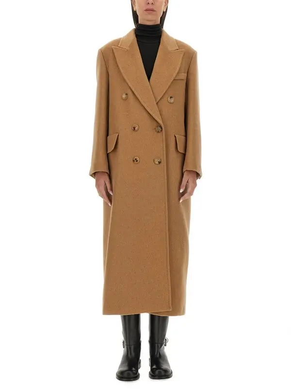 Max Mara Double-breasted Camel Wool Coat - Cream
