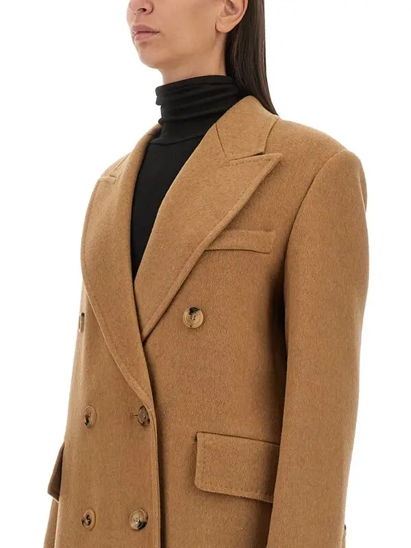 Max Mara Double-breasted Camel Wool Coat - Cream