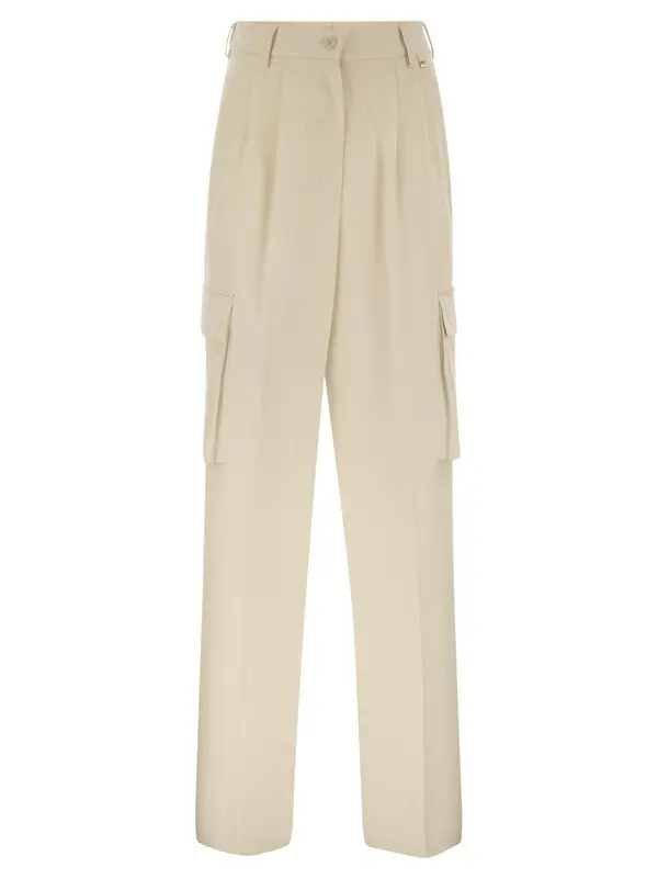 Herno Wool And Viscose Blend Cargo Trousers - White