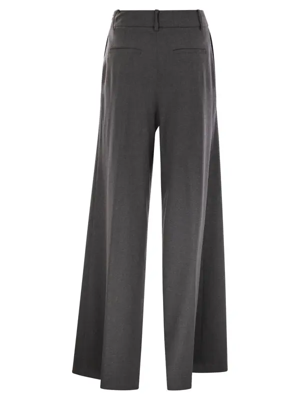 Herno Trousers In Melange Yarn-dyed Flannel - Multicolor