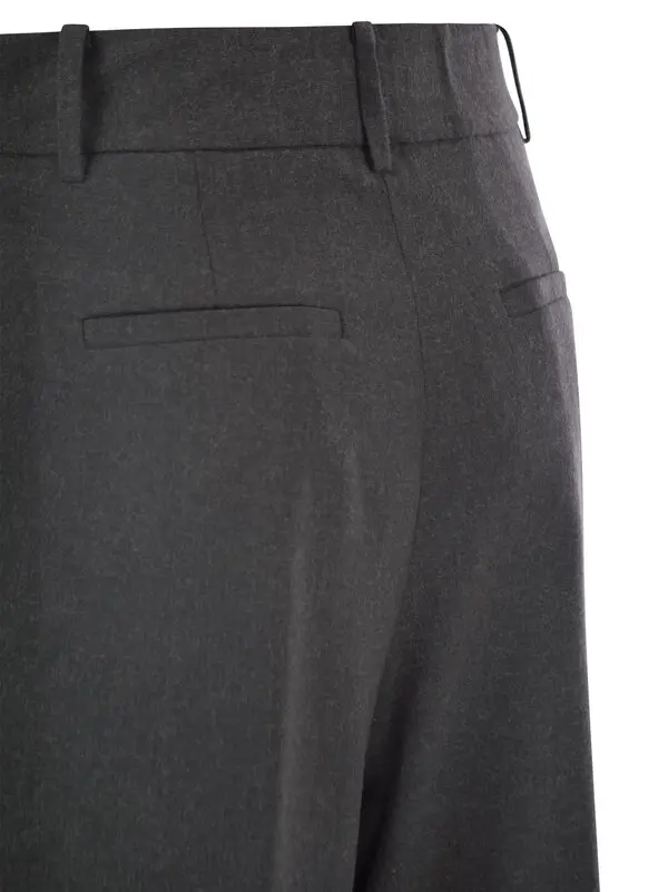 Herno Trousers In Melange Yarn-dyed Flannel - Multicolor