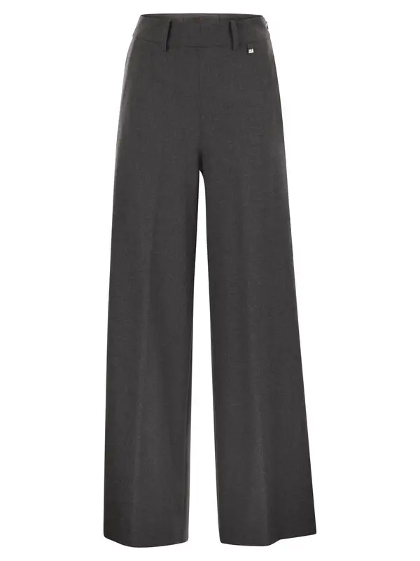 Herno Trousers In Melange Yarn-dyed Flannel - Multicolor