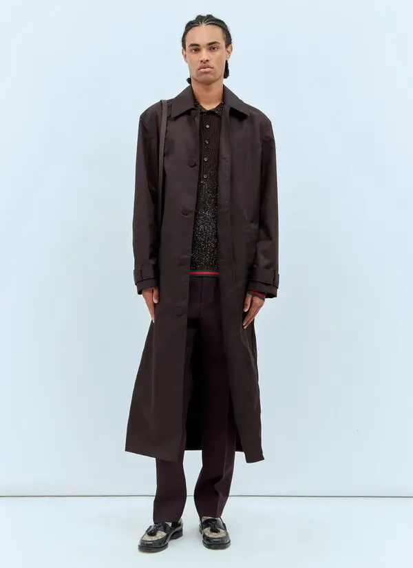Gucci Gabardine Coat With Logo Detail