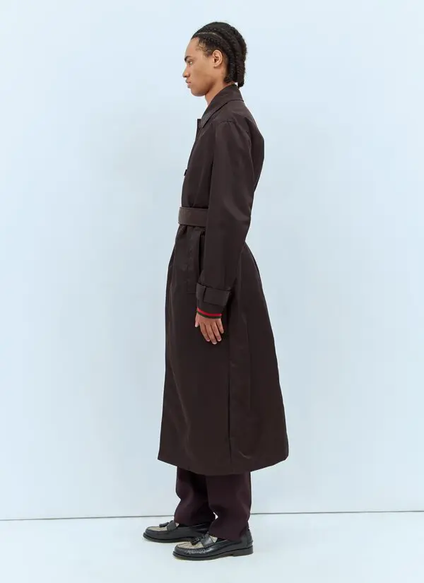 Gucci Gabardine Coat With Logo Detail
