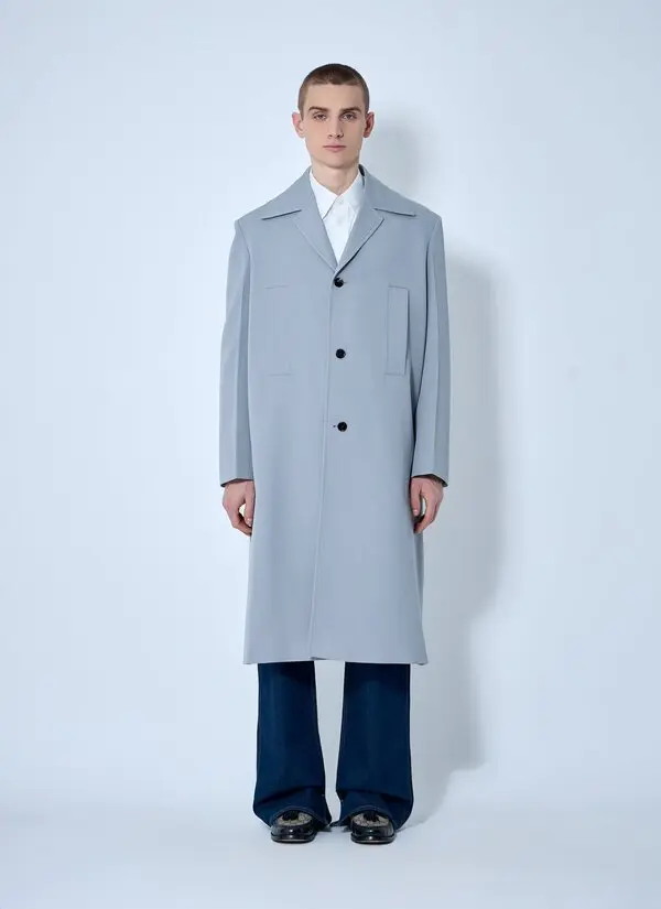 Gucci Single-breasted Wool Twill Coat With Notched Lapels