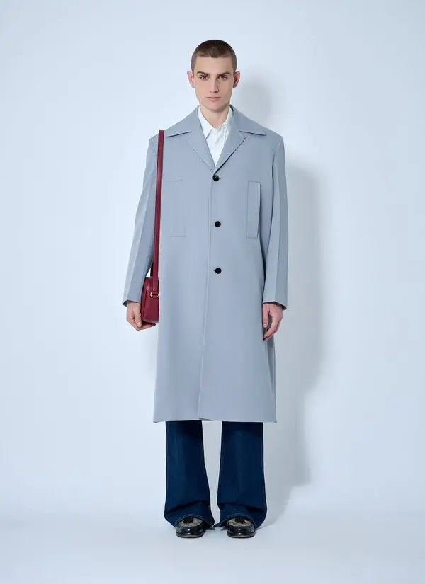 Gucci Single-breasted Wool Twill Coat With Notched Lapels
