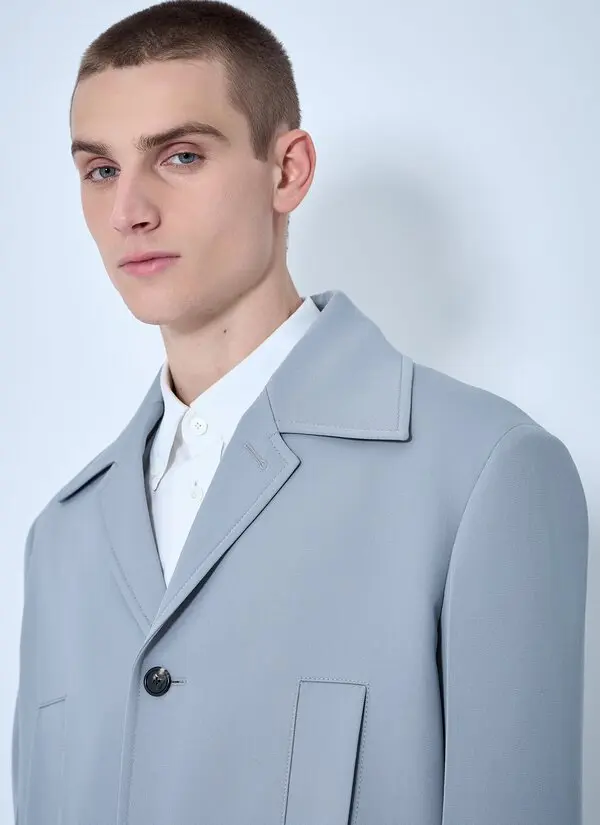 Gucci Single-breasted Wool Twill Coat With Notched Lapels