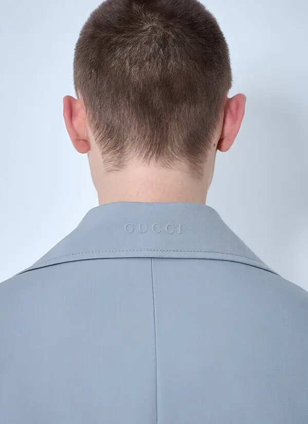 Gucci Single-breasted Wool Twill Coat With Notched Lapels