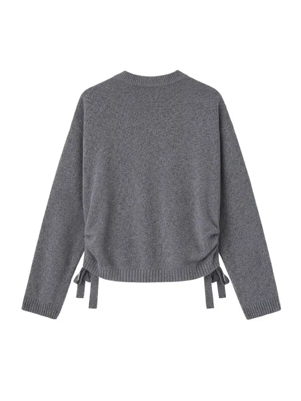 GANNI Wool Blend Sweater With Ruched Detailing - Multicolor