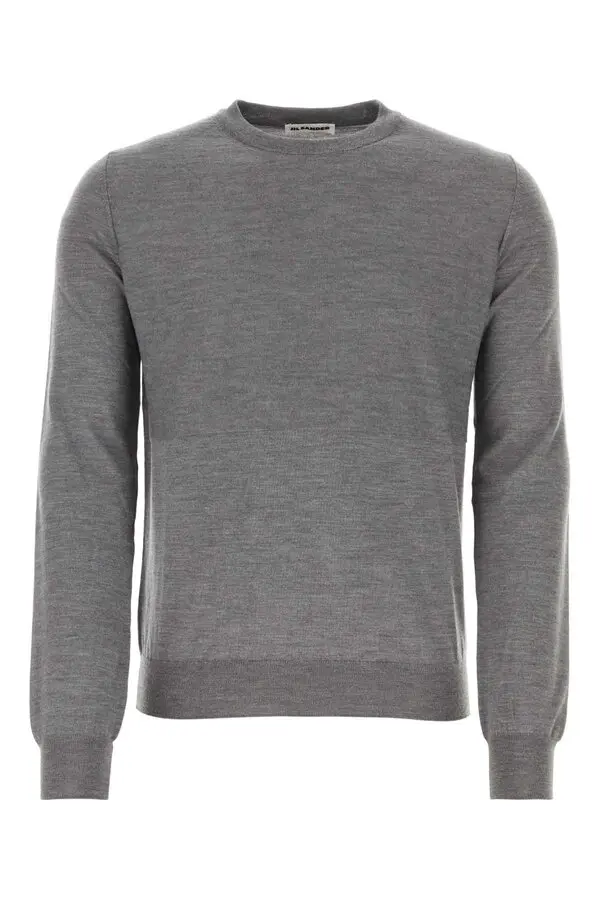 JIL SANDER Grey Wool Sweater - Gray