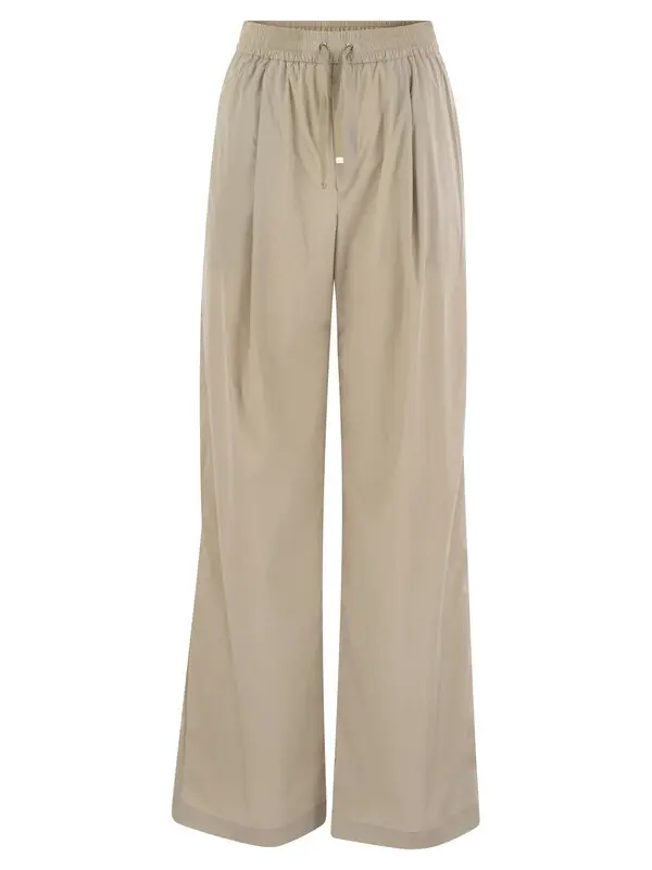 Herno Stretch Nylon Wide Leg Trousers - Cream
