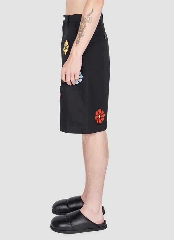 Moncler 1 Jw Anderson Floral Bermuda Shorts - Black