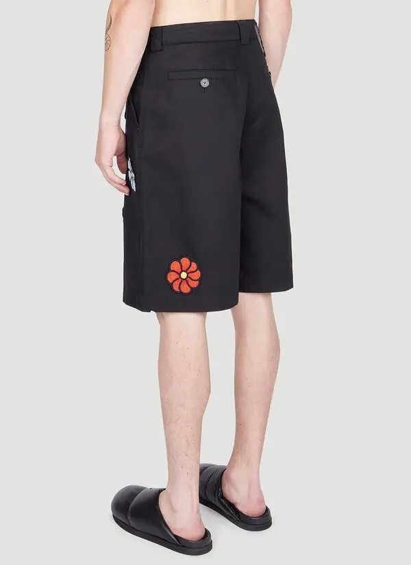 Moncler 1 Jw Anderson Floral Bermuda Shorts - Black