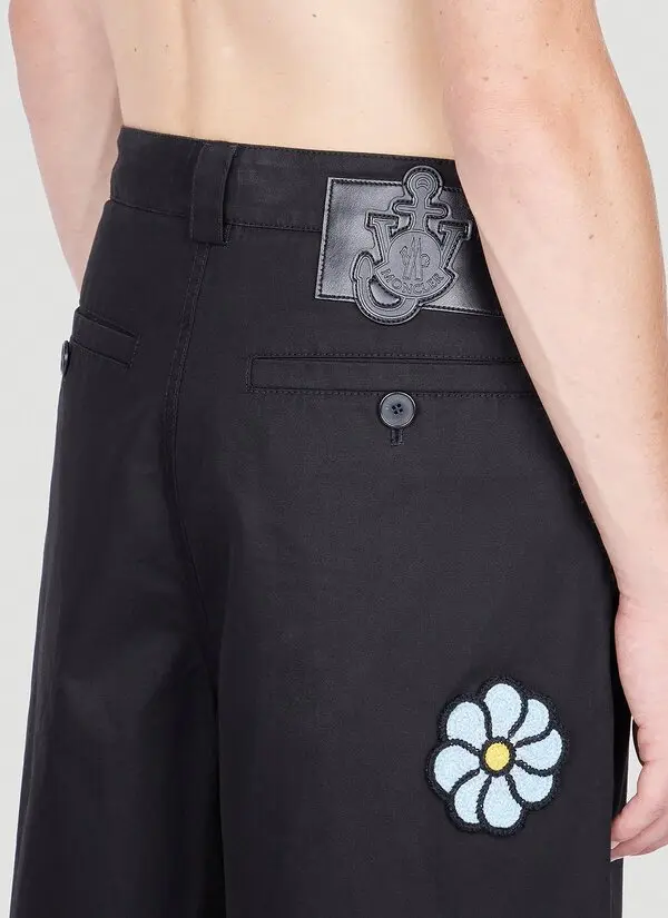Moncler 1 Jw Anderson Floral Bermuda Shorts - Black