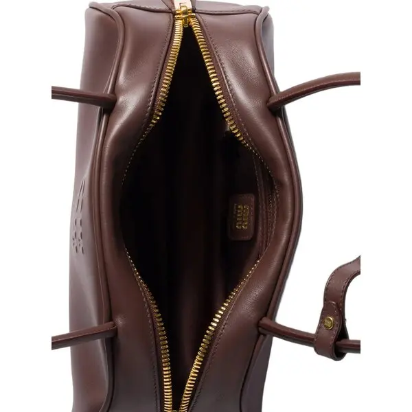 Miu Miu Embossed Logo Leather Shoulder Bag
