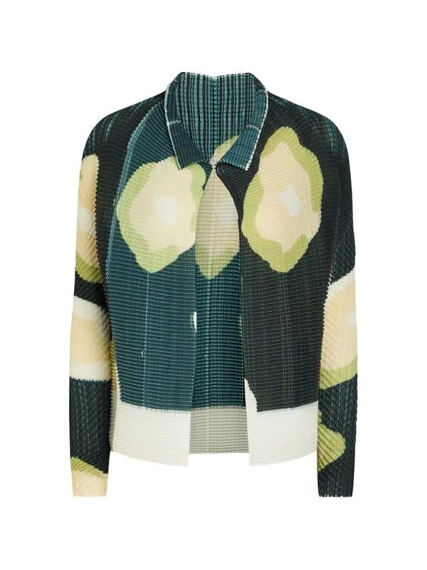 Issey Miyake Pleated Floral Print Jacket