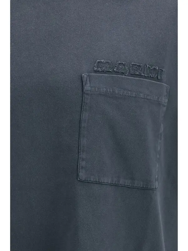 Marni Cotton Jersey T-shirt With Chest Pocket - Black