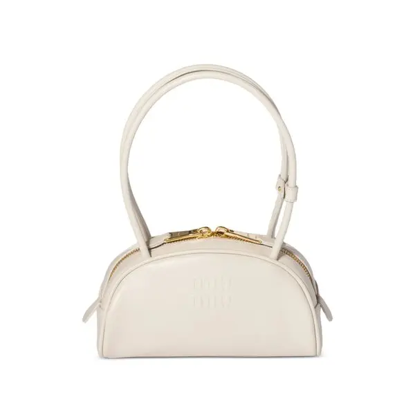 Miu Miu Embossed Logo Leather Shoulder Bag
