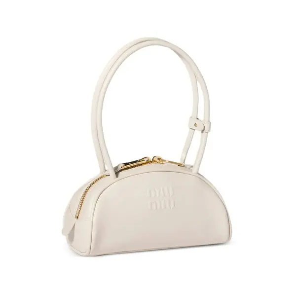 Miu Miu Embossed Logo Leather Shoulder Bag