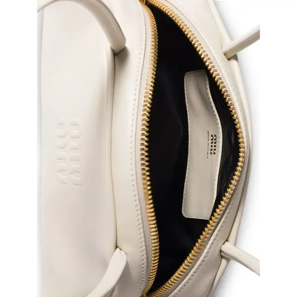 Miu Miu Embossed Logo Leather Shoulder Bag