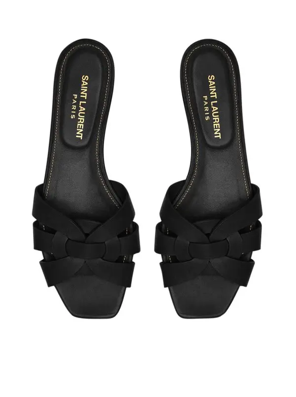 Saint Laurent Nu Pieds Tribute 05 Sandals In Leather - Black
