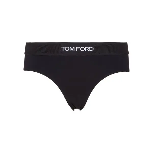 TOM FORD Modal Slip With Logo Waistband - Black