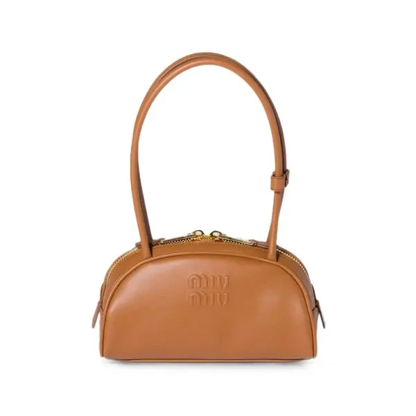 Miu Miu Embossed Logo Zip Fastening Shoulder Bag