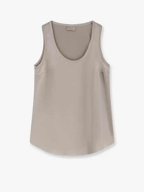 Brunello Cucinelli Sleeveless Stretch Silk Top - Multicolor