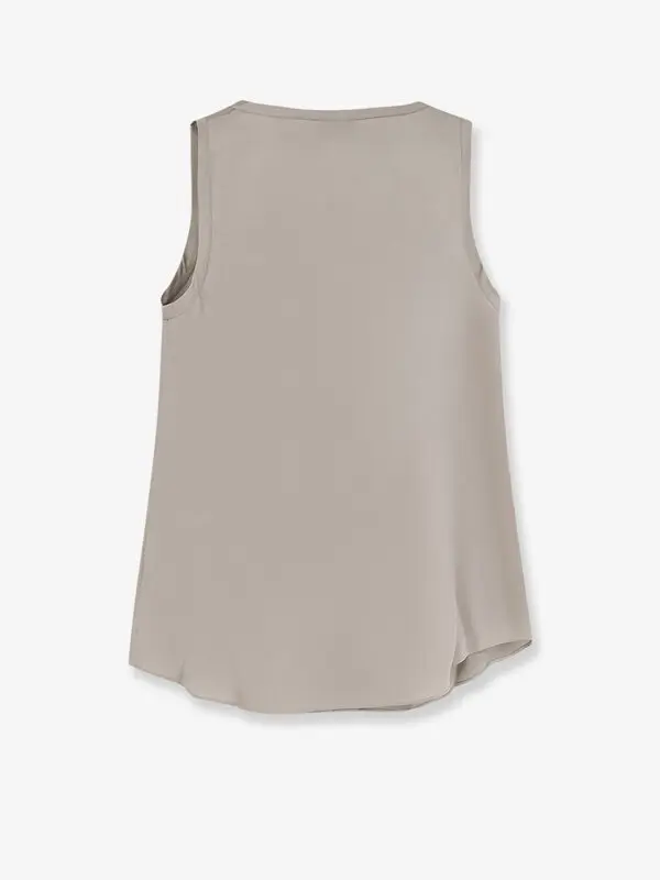 Brunello Cucinelli Sleeveless Stretch Silk Top - Multicolor