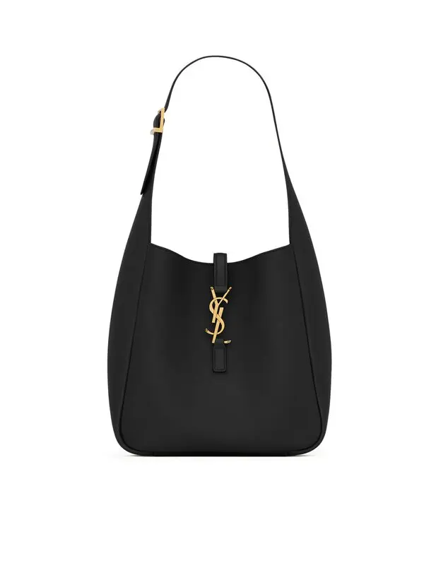 Saint Laurent Le 5 À 7 Small Supple Bag In Hammered Leather - Black