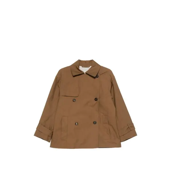 Max Mara Double-breasted Cotton Blend Jacket - Brown